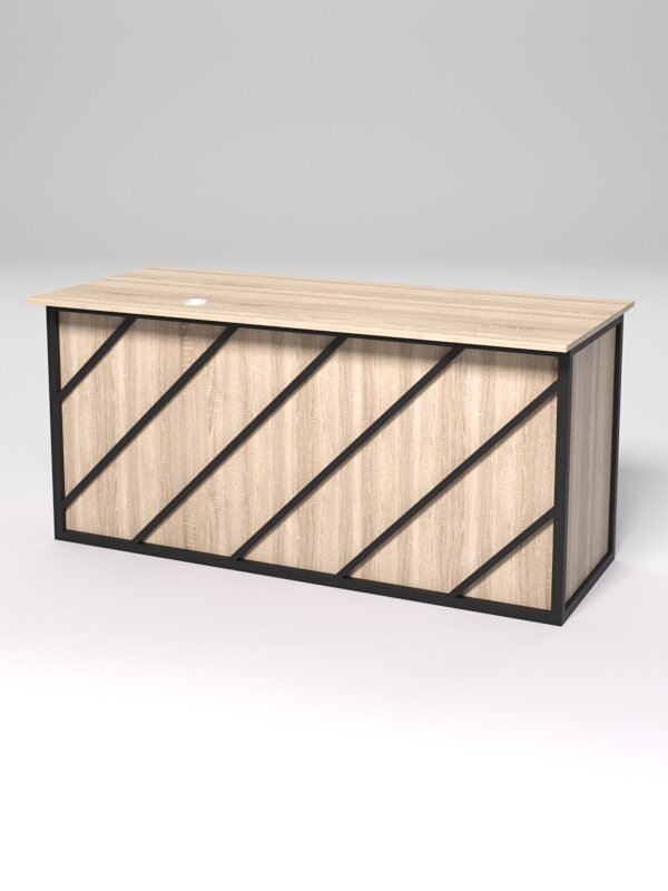 Стол двухтумбовый офисный С-07А "стронг" в стиле лофт декор №2, Дуб Сонома