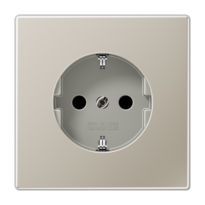 JUNG LS 990 Edelstahl Розетка с заземлением с защитными шторками безвинт. зажим, ES1520KI