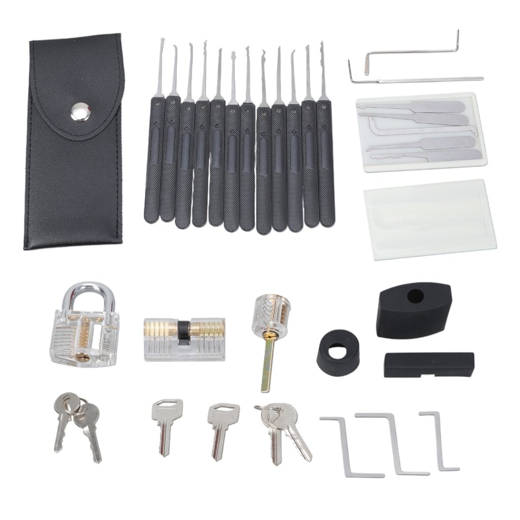Комплектный Инструмент для Вскрытия Замков С Отмычками, Натяжными Ключами, Тренировочным Замком Для Повышения Квалификации И Постепенного Наращивания Навыков