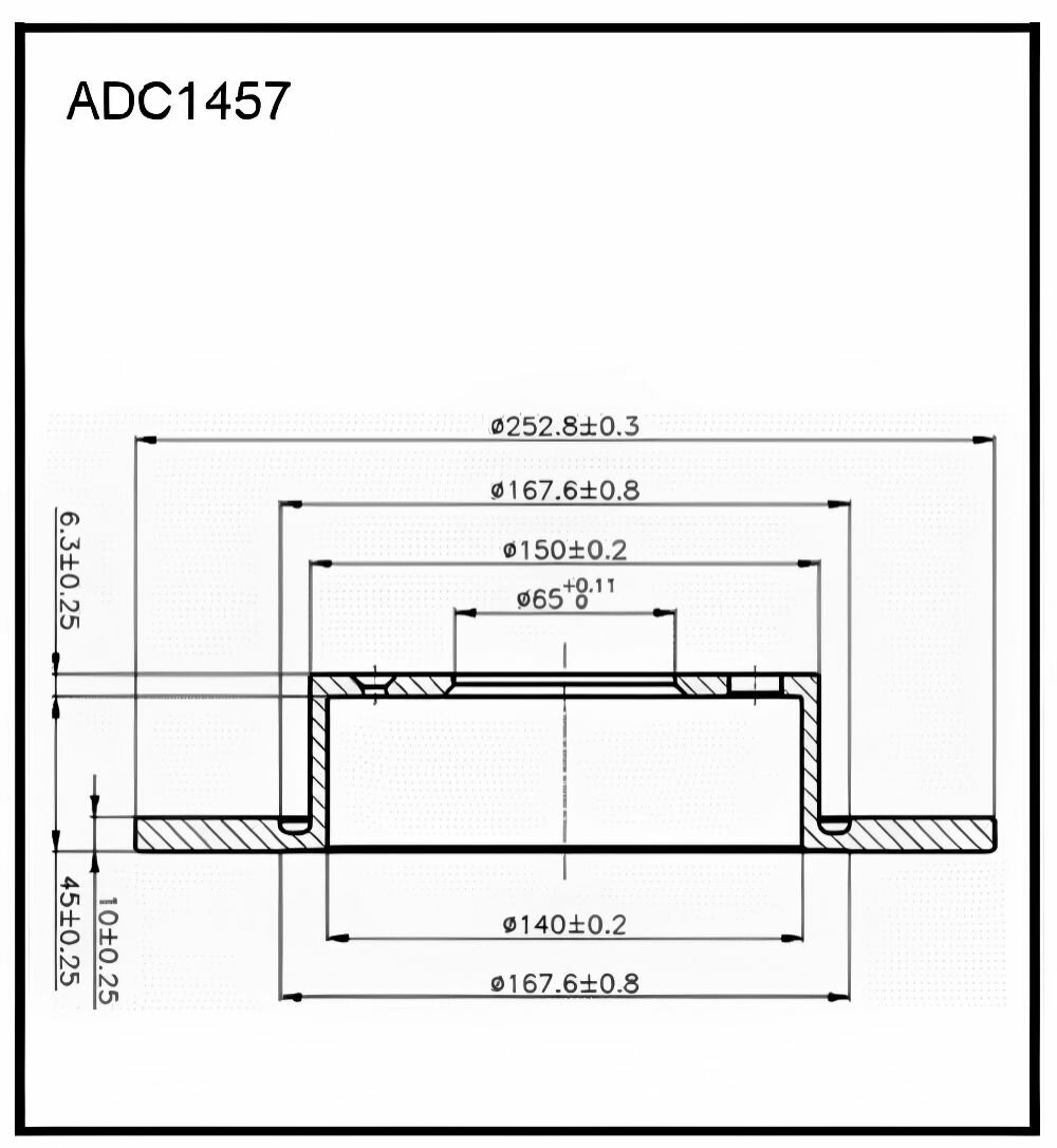 Тормозной диск задний для Шкода Октавия 2, 3, Йети, Фольксваген Джетта 6 арт ADC1457 Allied Nippon