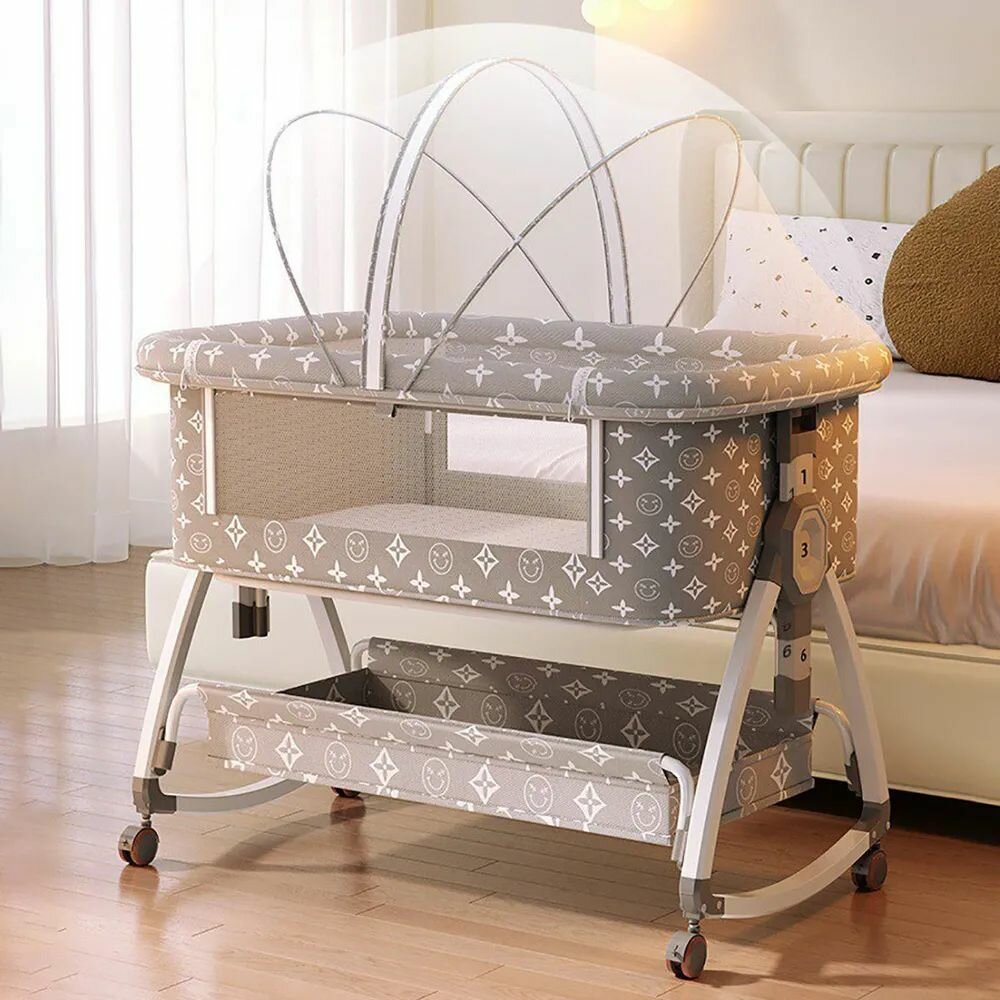 Детская кроватка для новорожденных с мягкими бортиками, приставная, колыбель