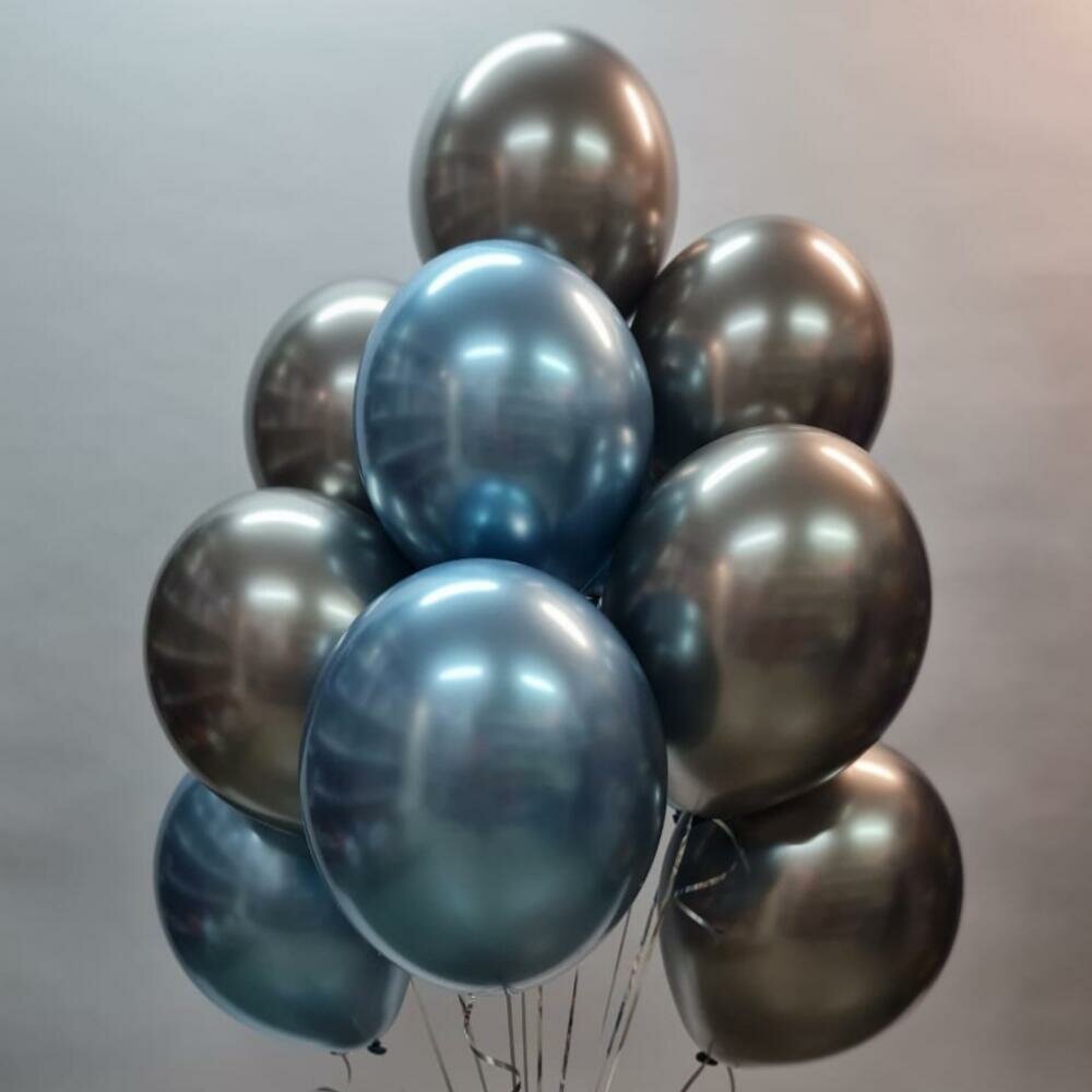 Набор шаров для Него, шары с гелием, шары на день рождения, хром