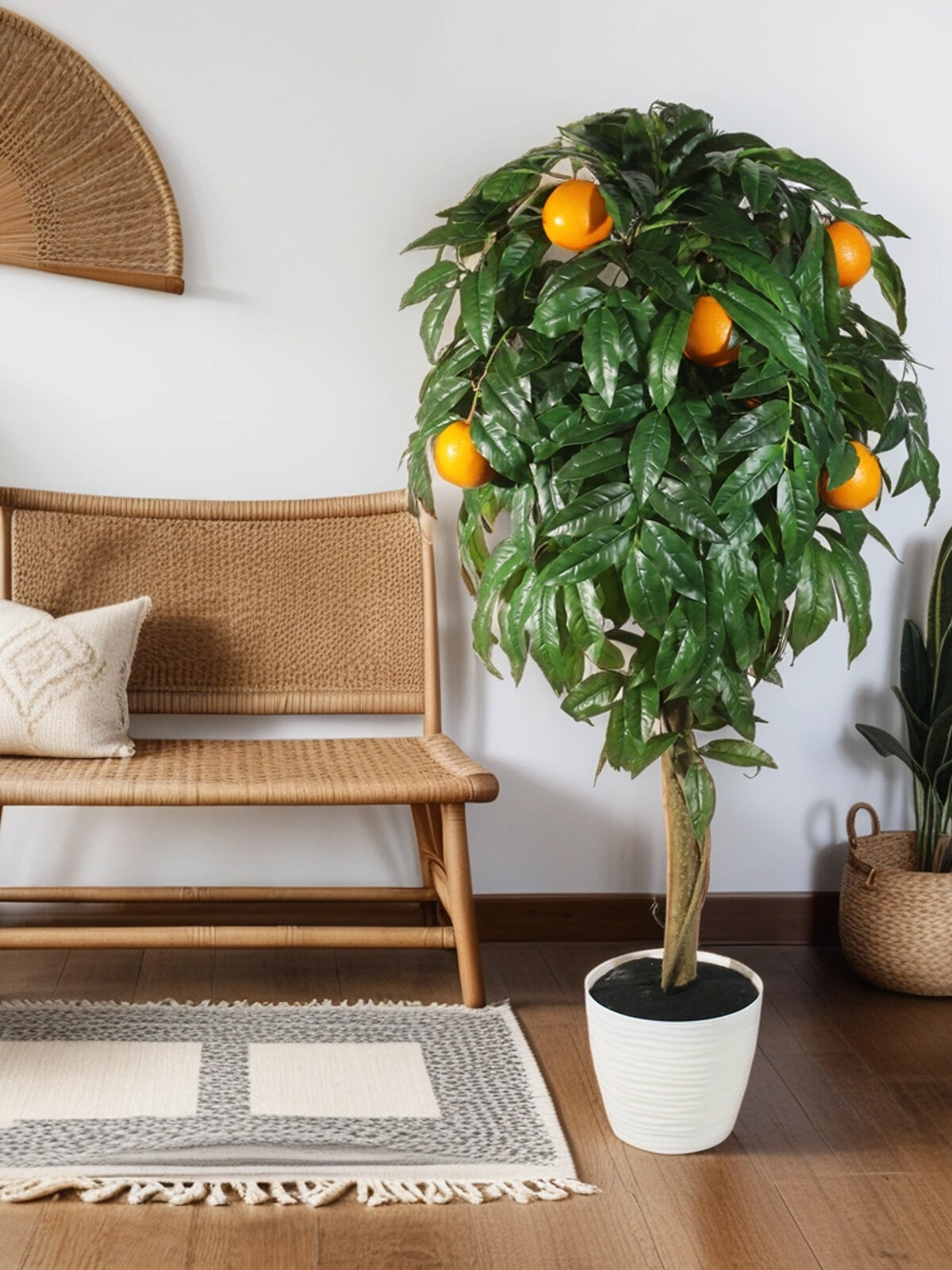 Искусственное дерево Апельсин 130см в кашпо, большие искусственные растения от ФитоПарк