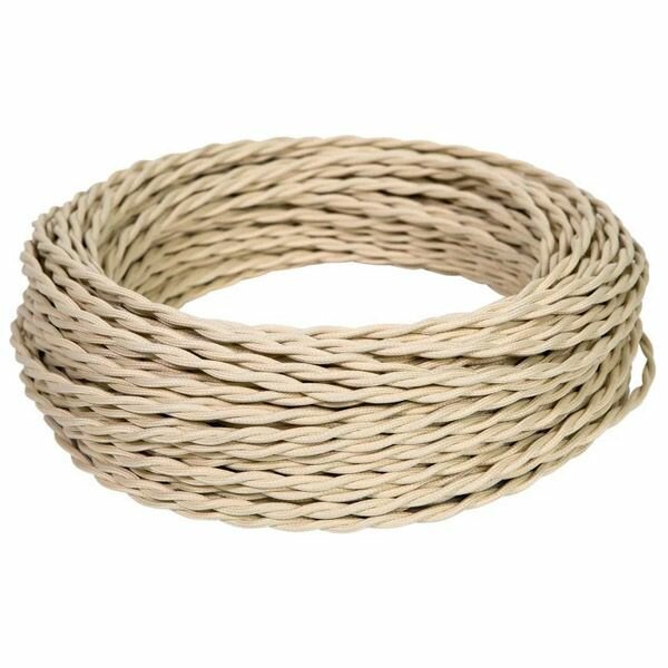 Провод ретро витой МезонинЪ 2х1,5 мм2 слоновая кость (10м)