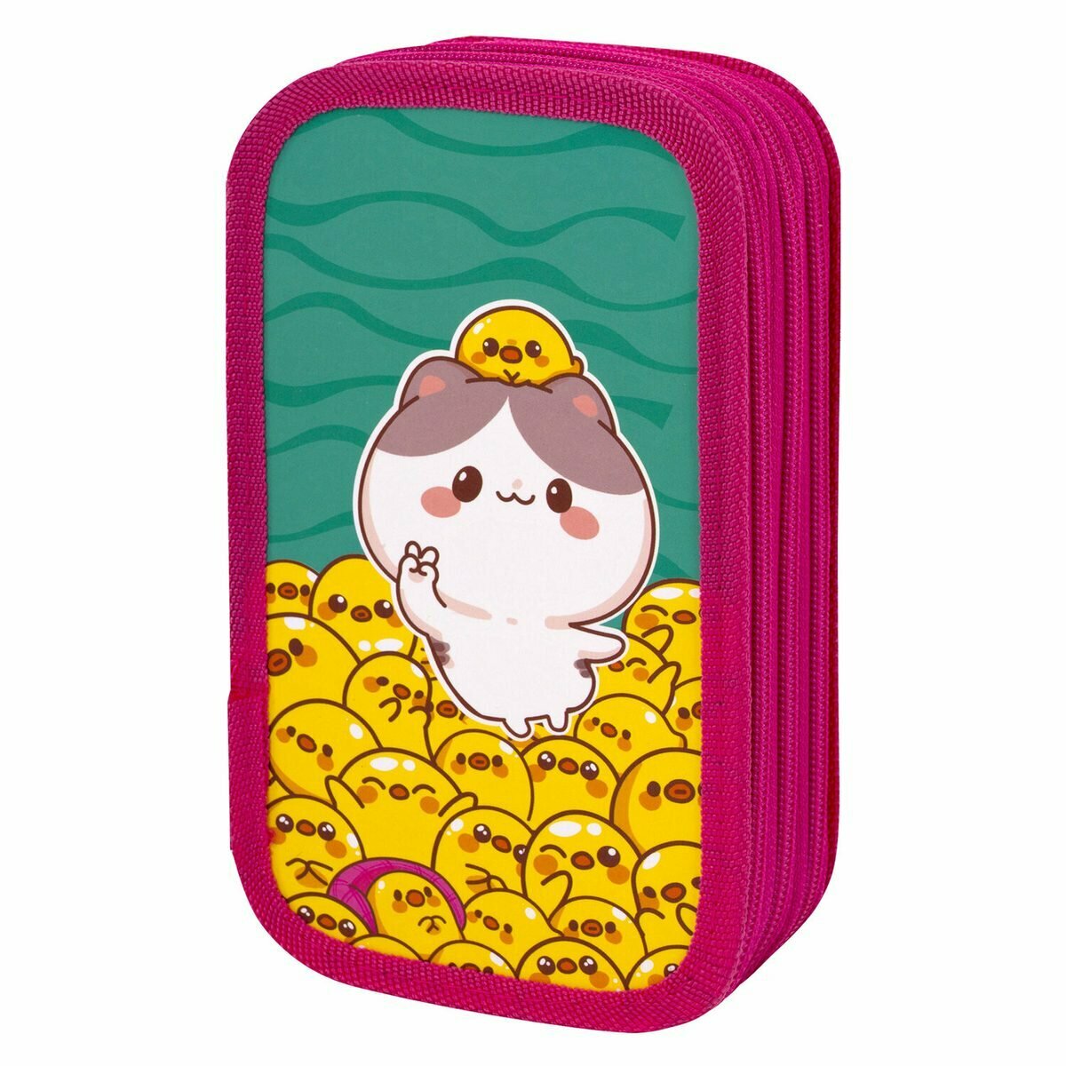 Пенал школьный 1 отделение Юнландия, картон с эффектом soft-touch, 19х11см, "Duck tales" (273500), 15шт.