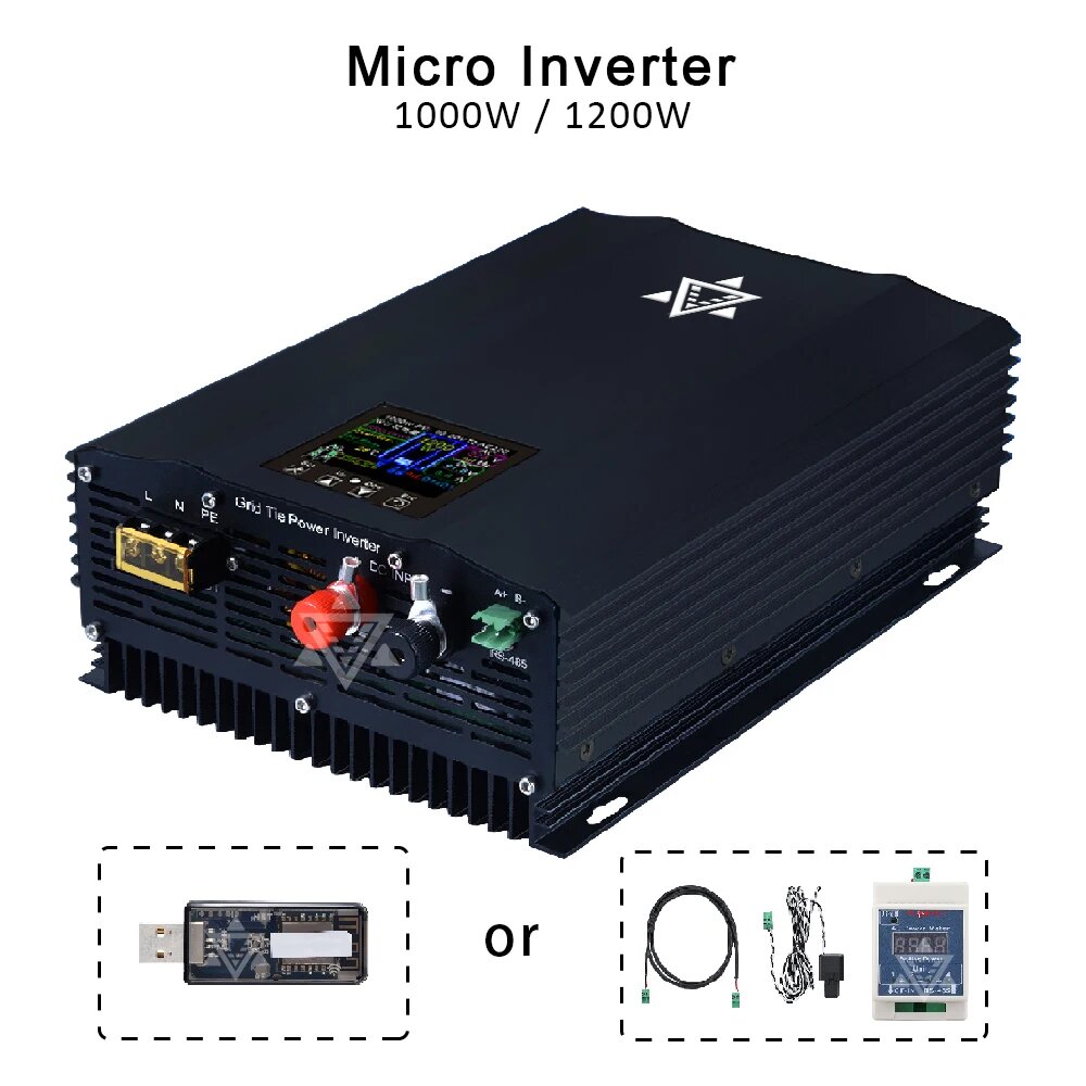 Солнечный инвертор 1000 Вт для аккумуляторов DC26-45V, 220 В, 1000W Wtih LCD