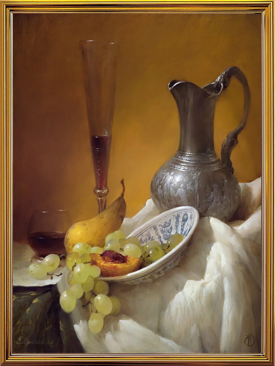 Картина "Натюрморт с бокалом", формат 30х40, Арт. СД1-30х40