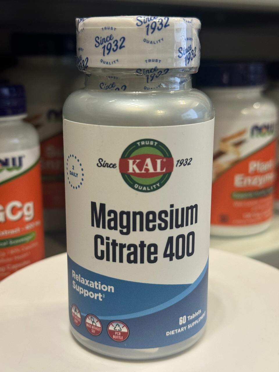 KAL Magnesium Citrate 400, Магния цитрат, 60 таблеток