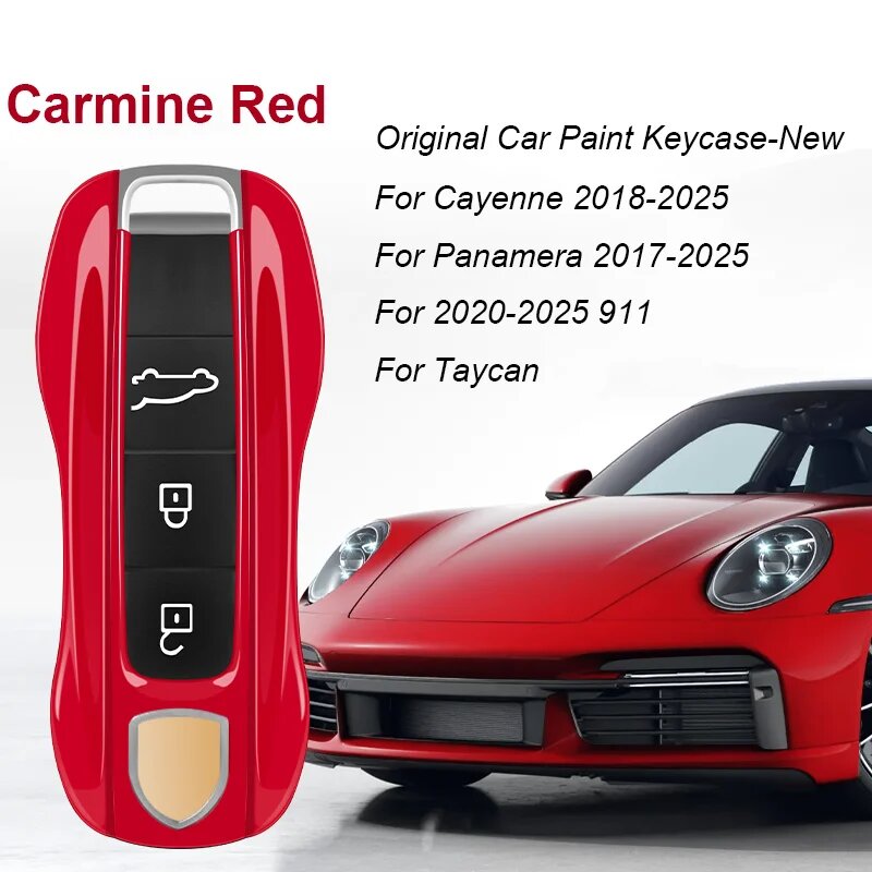 Чехол для ключей для Porsche Panamera Spyder Carrera Macan Boxster Cayman Cayenne Carmine Red, B New