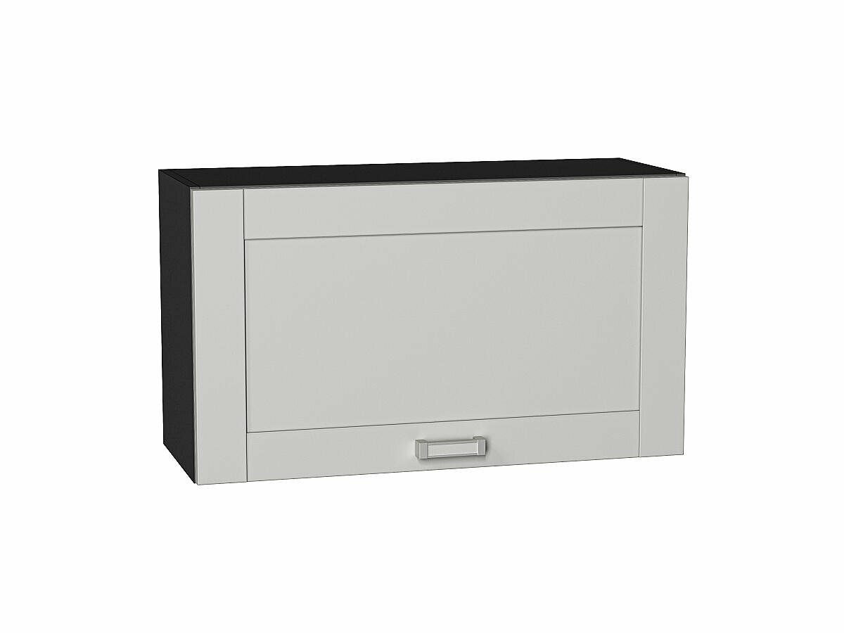 Шкаф верхний горизонтальный Лофт, цвет фасада Grey Silk, цвет каркаса Graphite, 460*800*320 мм
