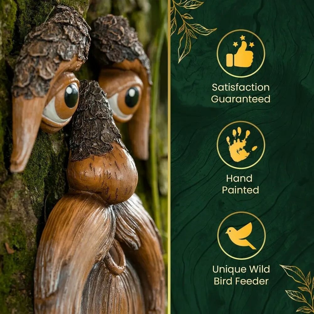 Садовая фигурка для украшения деревьев 3D, устойчивая к коррозии, яркий дизайн, простое крепление, долговечное украшение для дачи и сада