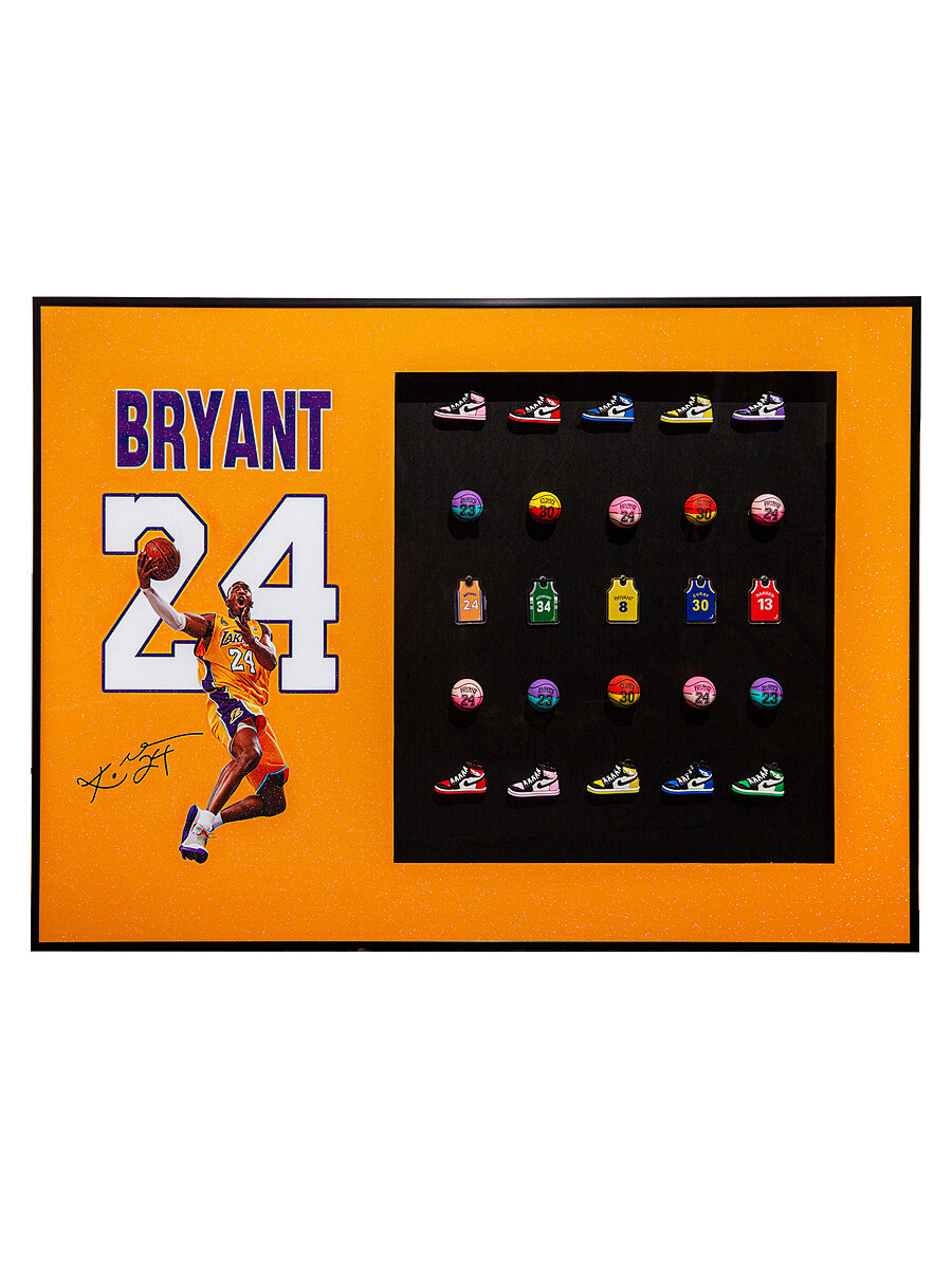 Картина на стену ручной работы "Basketball Player Bryant" для дизайна интерьера 80х60 см