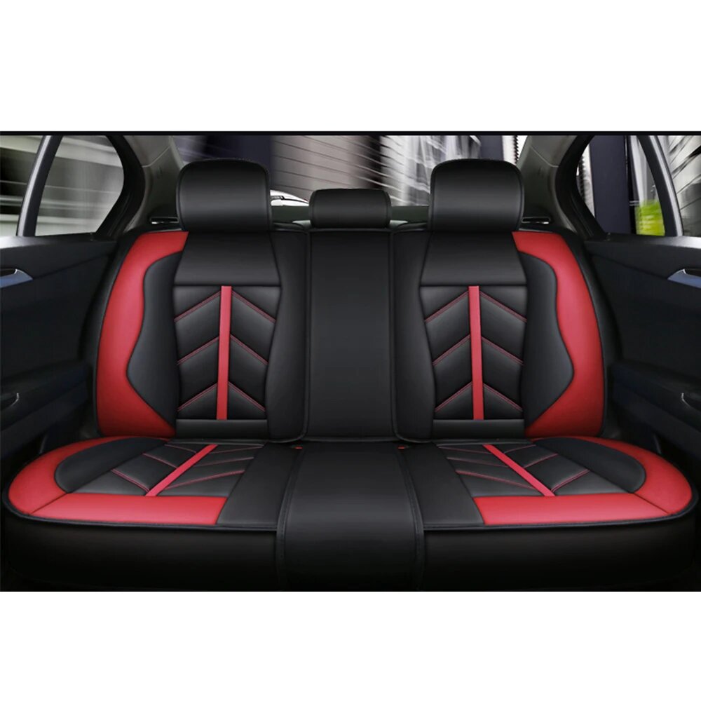 Комплект кожаных чехлов на автомобильные сиденья для Subaru Impreza Forester XV Outback Legacy tribeca защита на 5 сидений Автомобильные аксессуары Black Red Rear