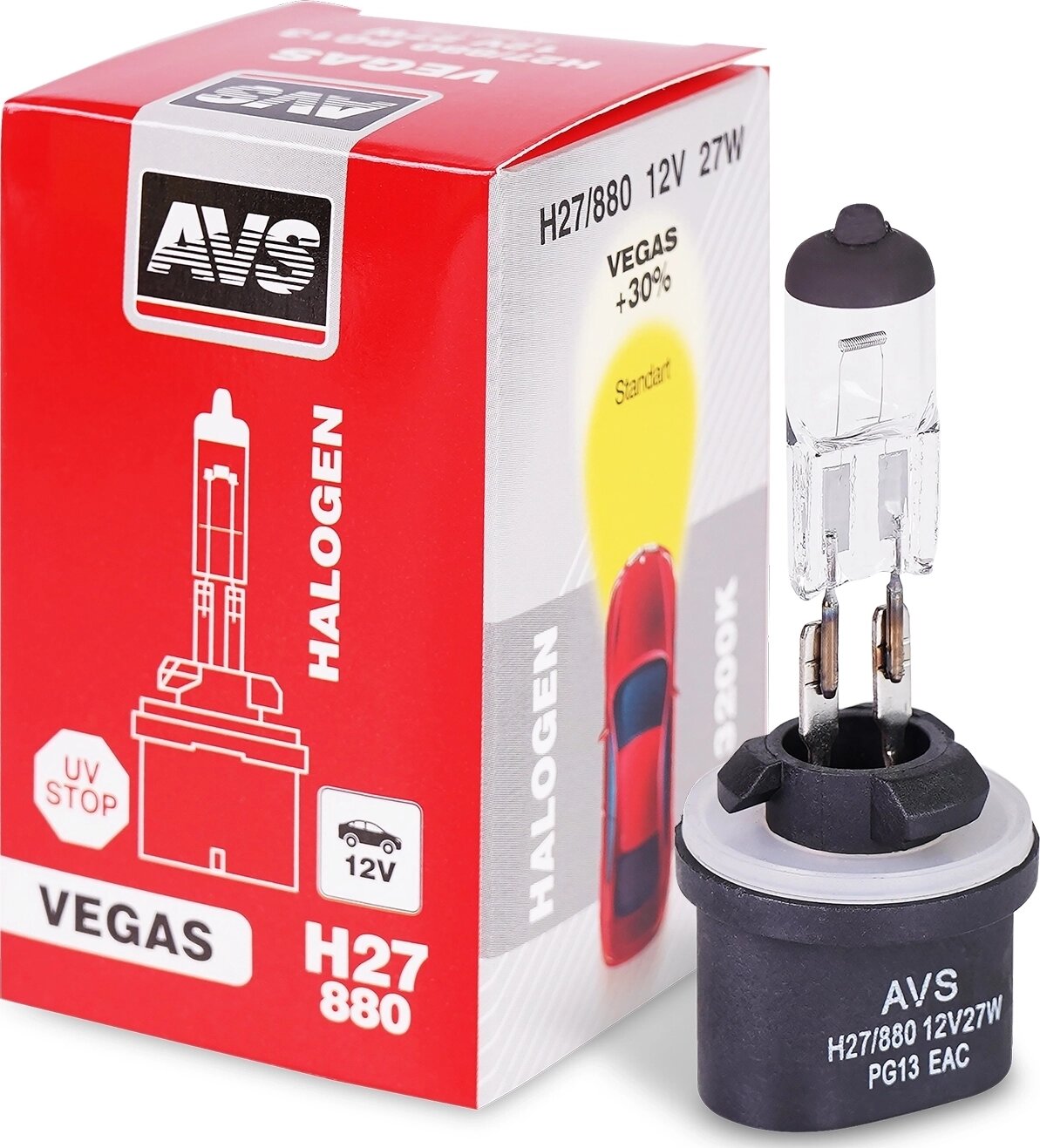 Галогенная лампа AVS Vegas H27/880 12V.27W.1шт.