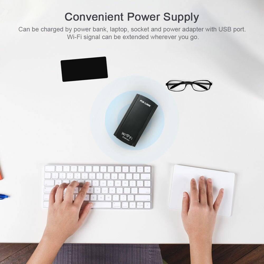 PIX-LINK USB Wi-Fi ретранслятор, 300 Мбит/с, 2 антенны, 802.11b/g/n