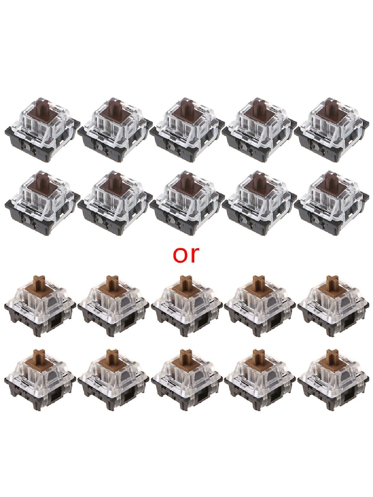 10Pcs 3Pin Brown KeyCaps Switches for Mechanical Keyboard for Cherry MX Keyboard DIY Keycap for Key Switch