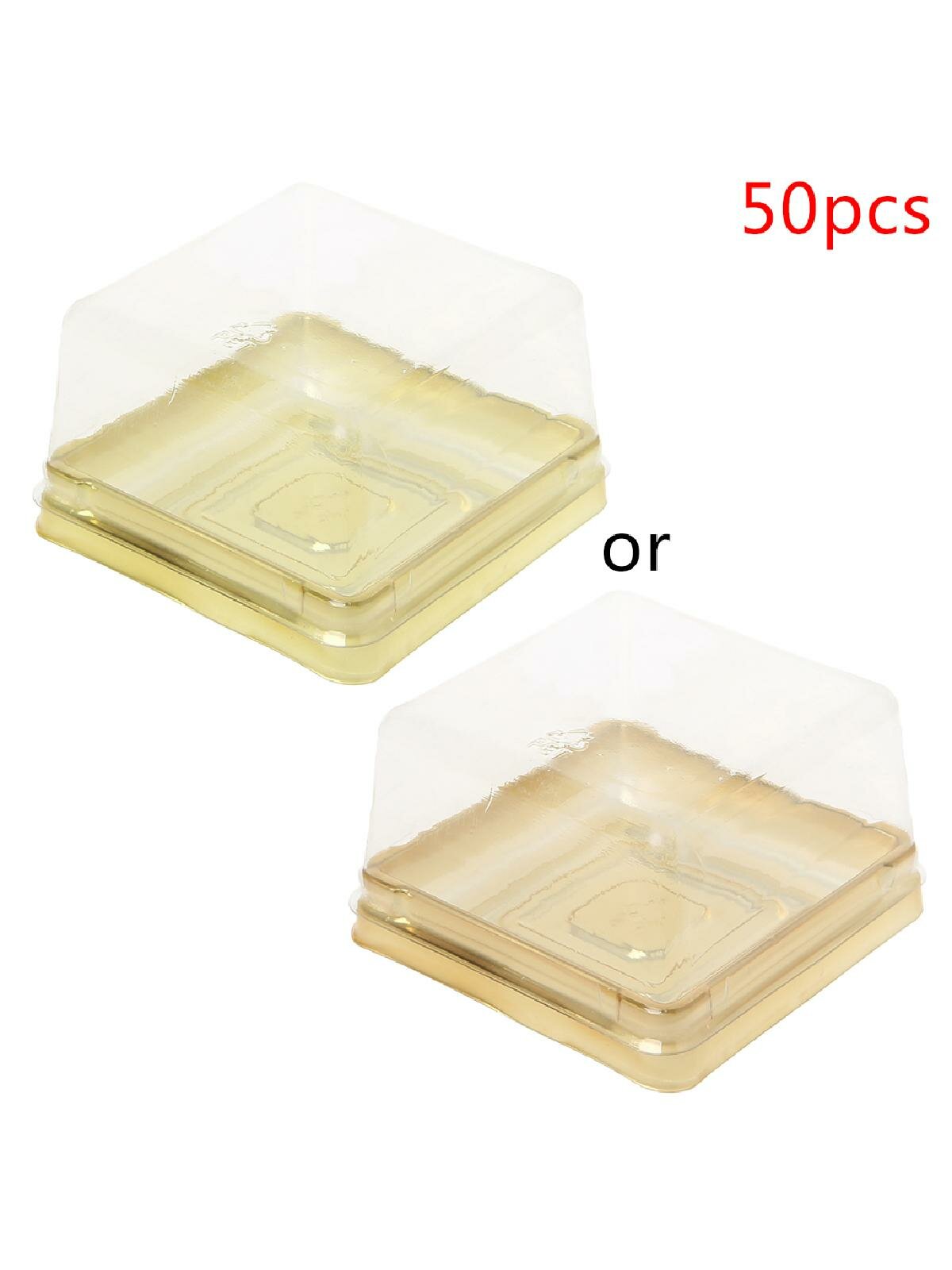 80 г квадратные лотки для лунных пряников, упаковка для лунных пряников, контейнер-держатель, 50 наборов