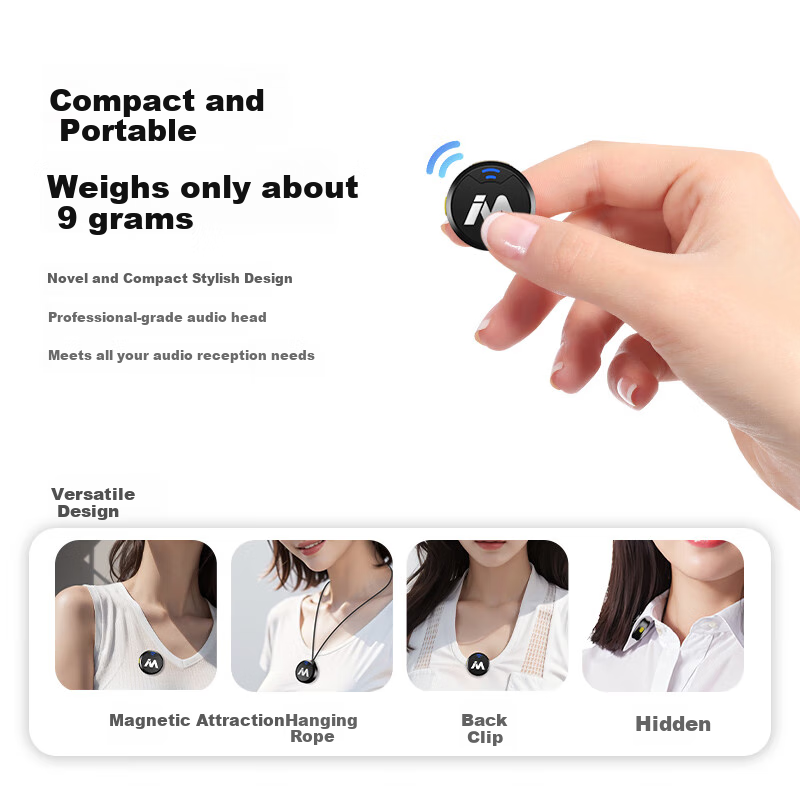 Mailada Wireless Lavalier Microphone for Mobile Phone Live Streaming Vlog Outdoor Interview Mini Buttonhole Recording Mic Little Bee Microphone X3 One Drag Two Type-C Version