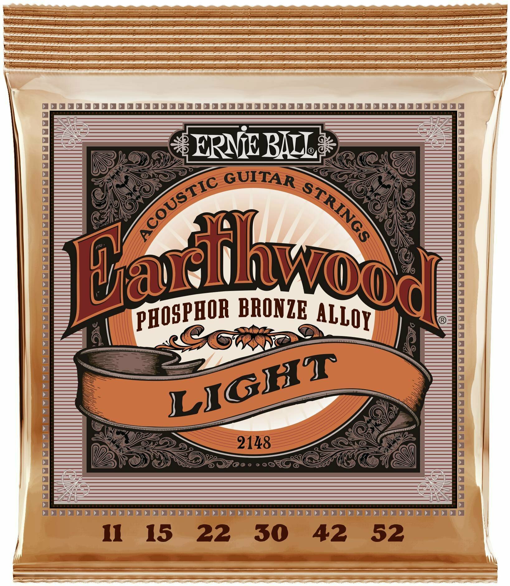 ERNIE BALL 2148 Earthwood Phosphor Bronze Light 11-52 - Струны для акустической гитары