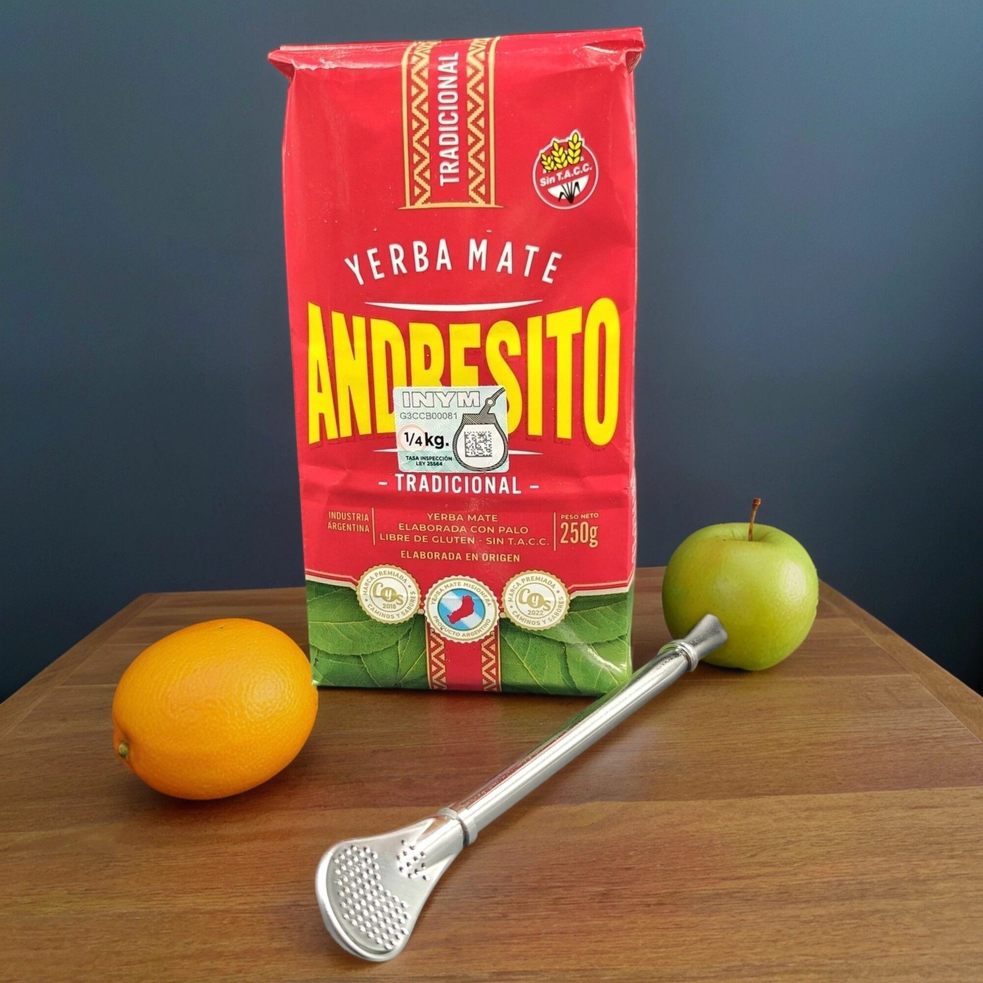 Набор чай мате Andresito 250 грамм и бомбилья 15,5см