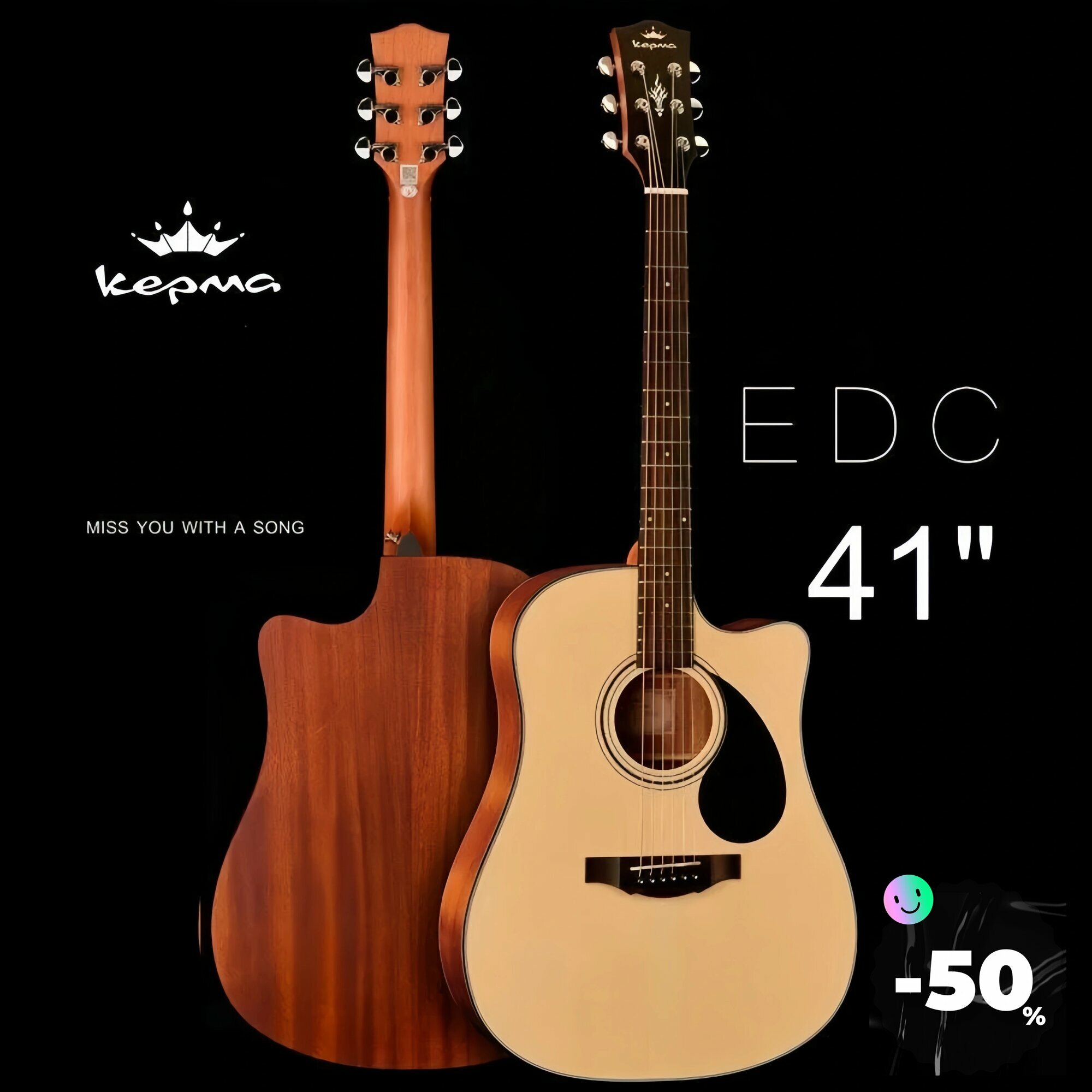 Kepma Акустическая гитара EAC/EDC 6-струнная, корпус Ель 4/4