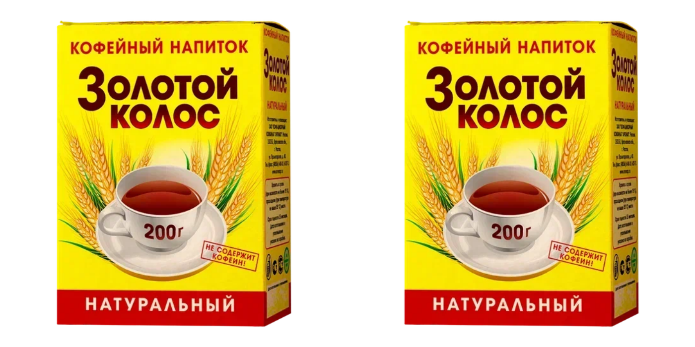 Напиток кофейный Здоровье "Золотой колос" натуральный, порошкообразный, 200 г, 2 уп
