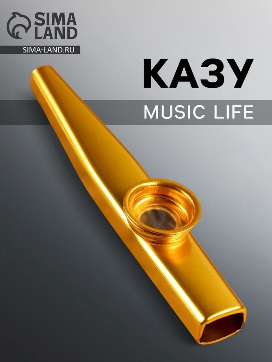 Казу Music Life, этнический духовой инструмент, цвет золотистый
