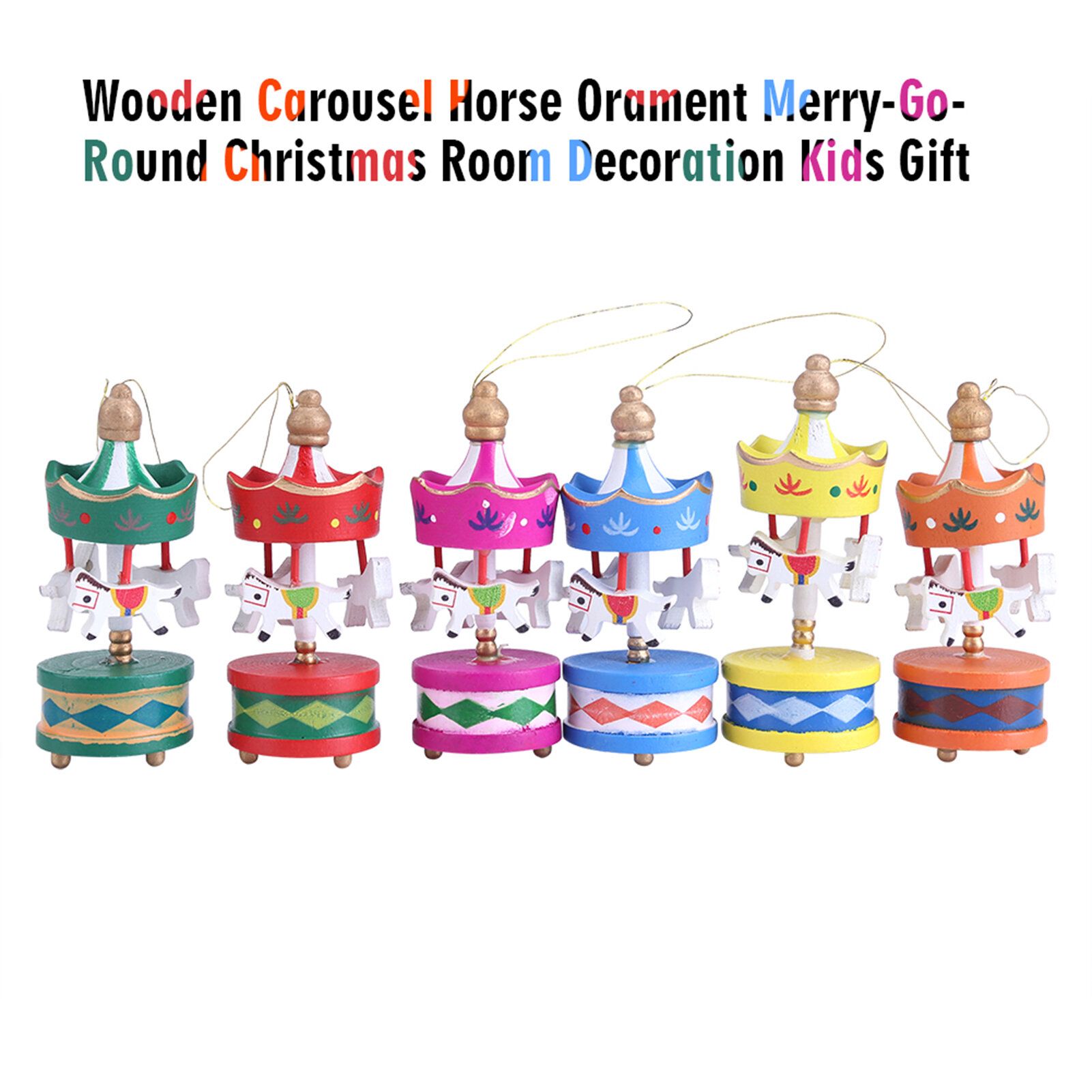 Деревянная карусельная лошадка, рождественское украшение для комнаты, подарок для детей.