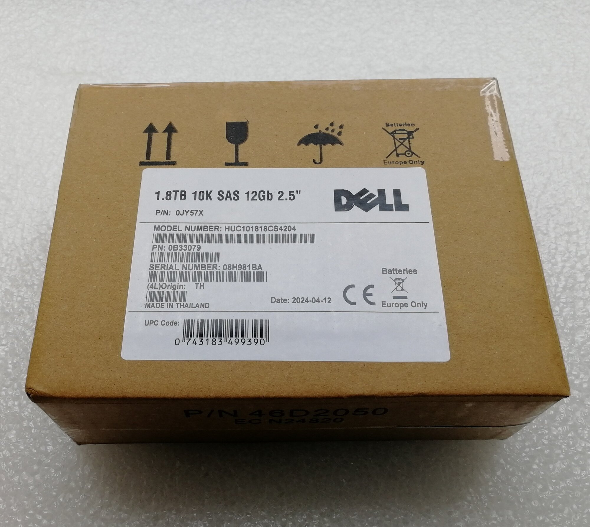 Жесткий диск Dell JY57X 1.8TB 10K 12G SAS 2.5' серверный HDD 0JY57X для G14-G16