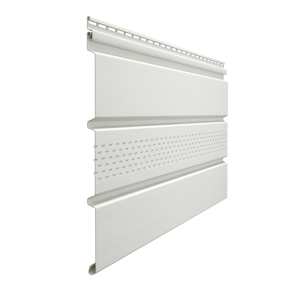 Docke PREMIUM Софит с центральной перфорацией (Пломбир), длина 300 см, толщина 1.1 мм