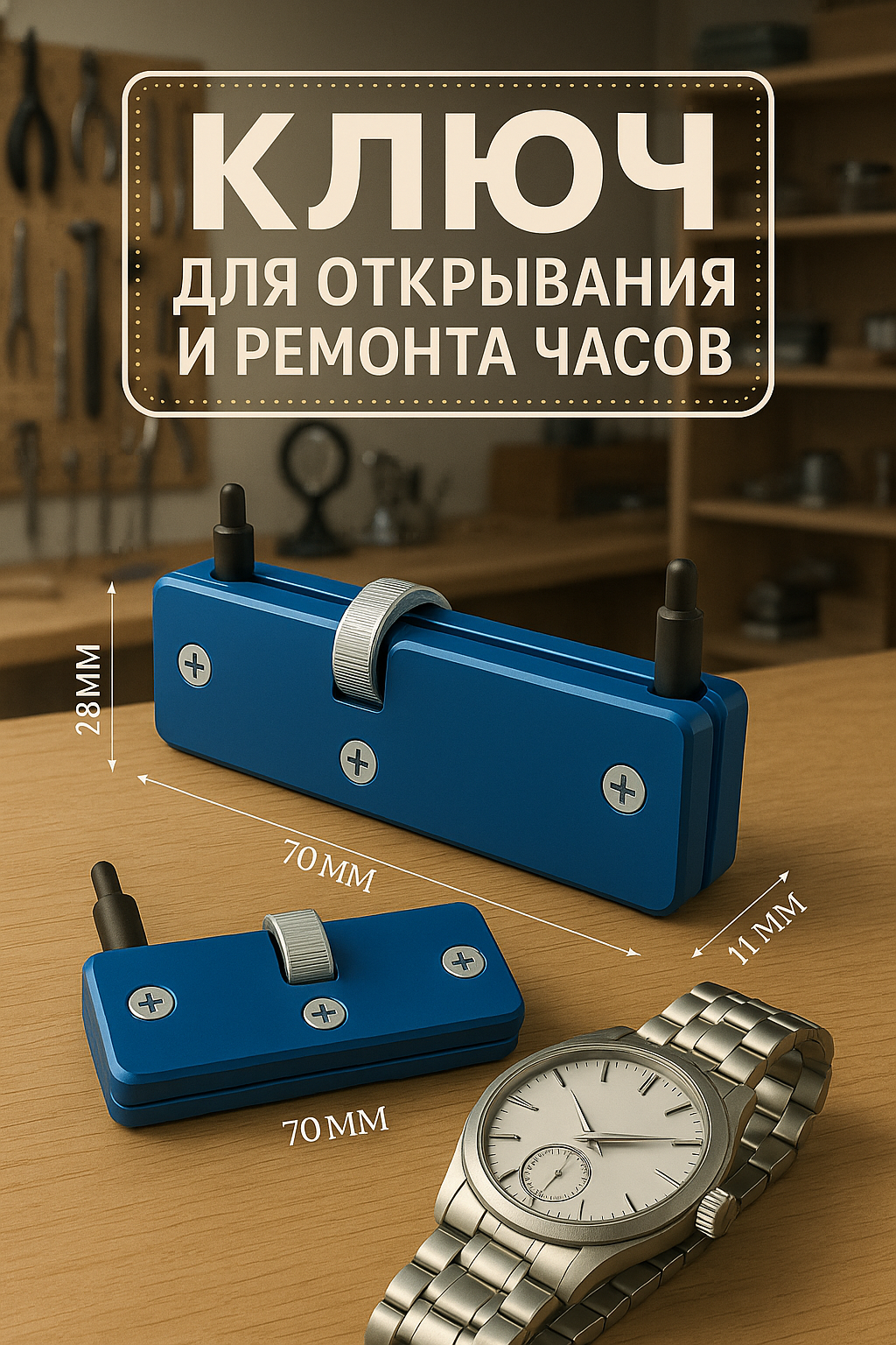 Ключ для открывания и ремонта часов, инструмент открытия винтовых крышки и замены батареек