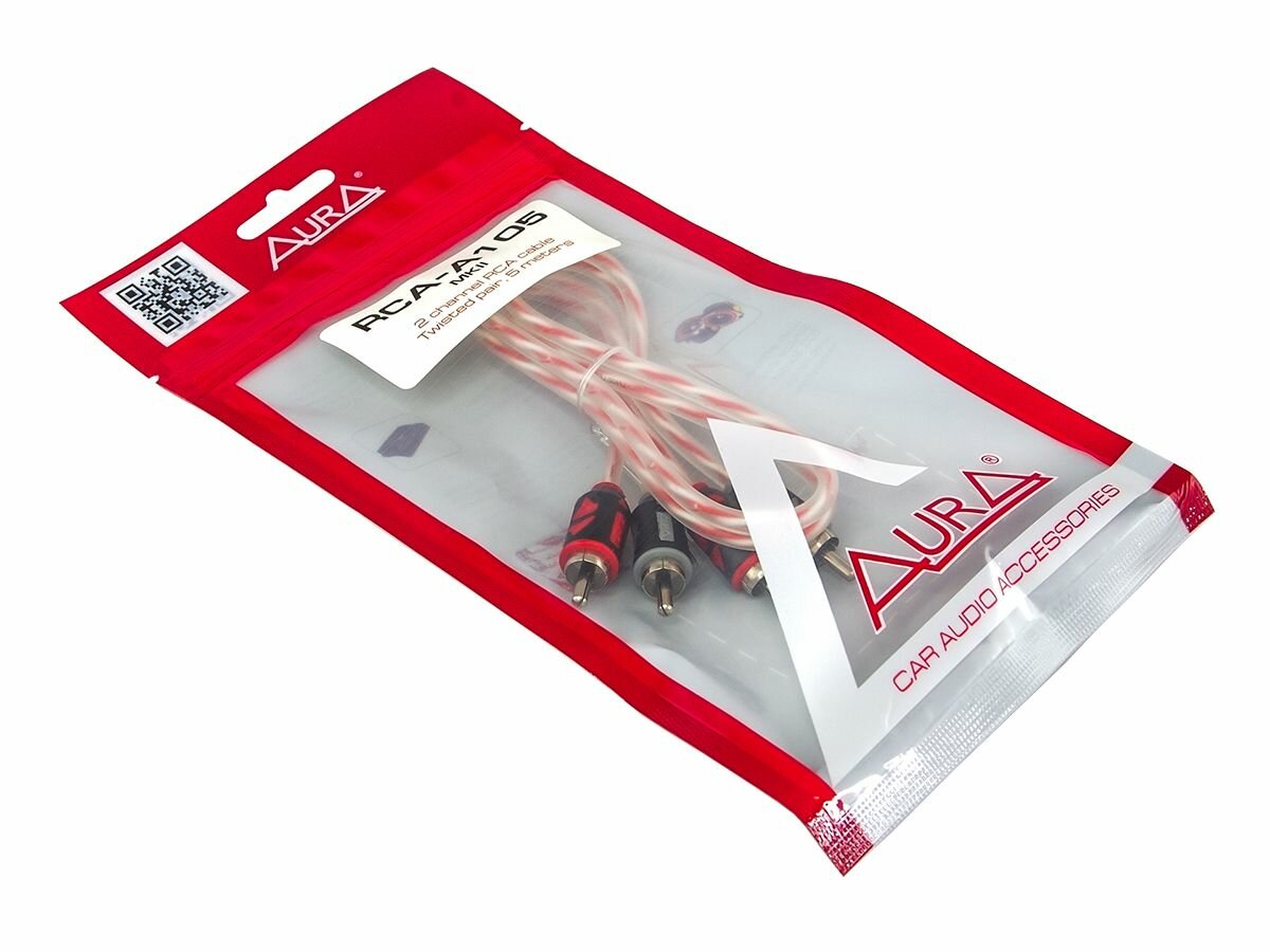 Межблочный кабель AurA RCA-A102MKII, RCA-разъемы, 0.25м, белый