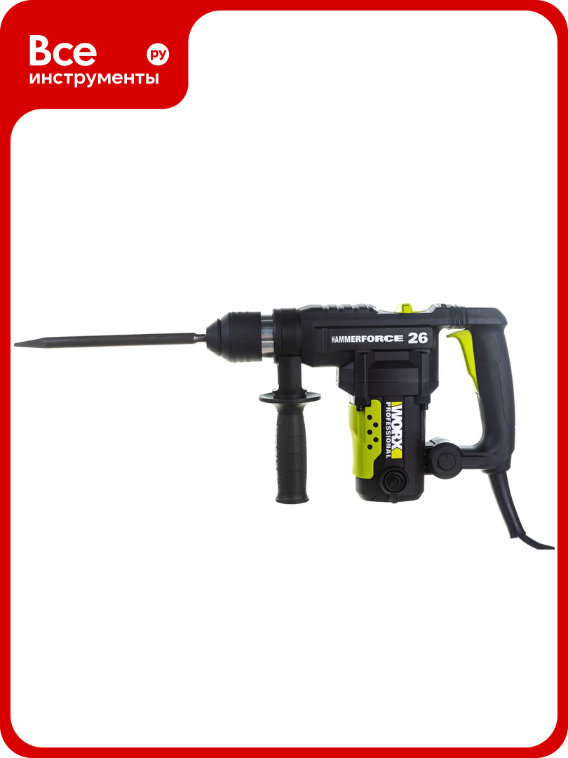 Перфоратор WORX Professional WU326P, SDS Plus, 26мм, 5Дж, кейс 1010 Вт, для увеличения диаметра сверления до 26