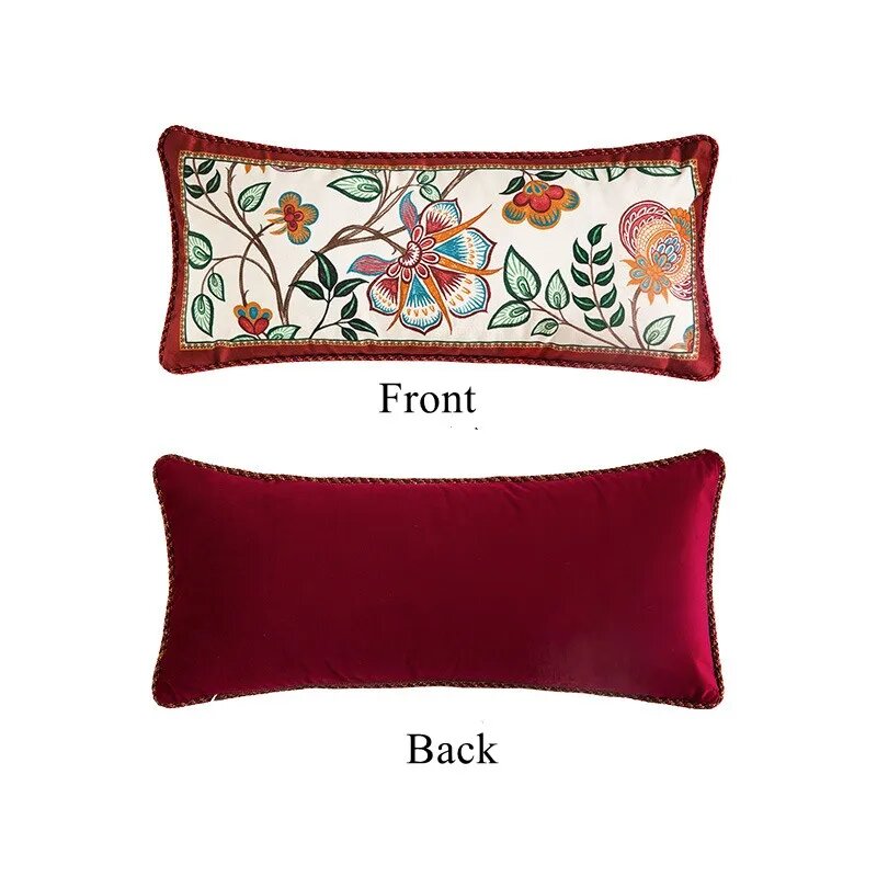 Довгастая роскошная прямоугольная бархатная наволочка для дивана, чехол для подушки, наволочка для поясницы, для дома и офиса, синий, 30x70 см, 30x70cm(12x28 Inch), Бордовый