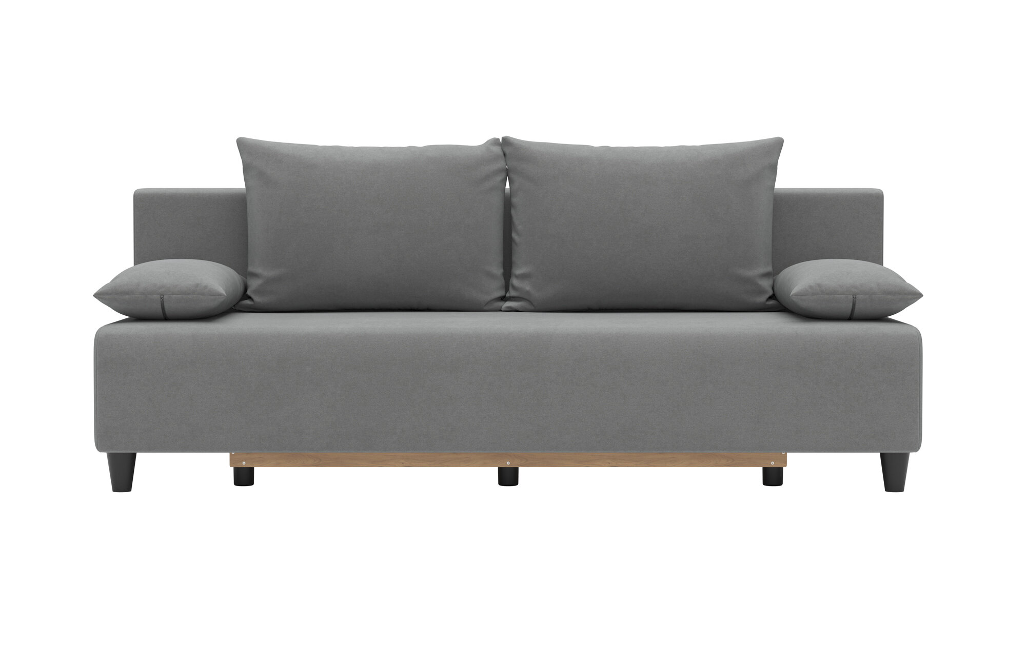 Диван Эконом/ Морис Роджер стандарт серый велюр PARMA-25 еврокнижка, фанера, выкатной механизм с подушками 1950х900х700 мебельный РАЙ