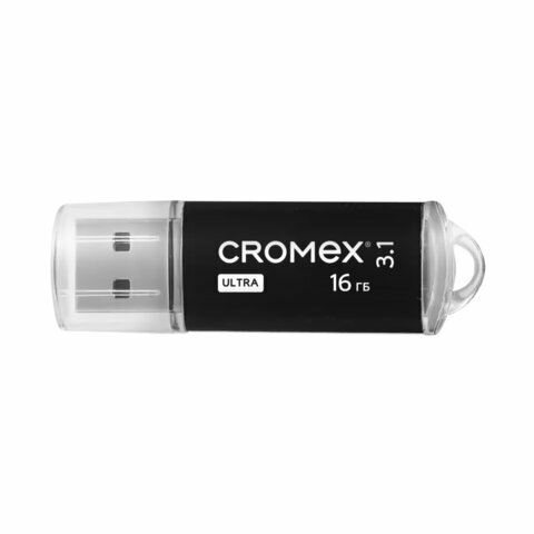 Флеш-диск 16GB CROMEX Ultra USB 3.1, металлический корпус, черный, 514162