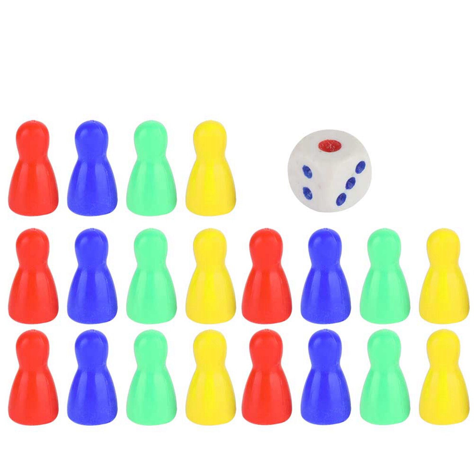 Разноцветные пластиковые фигуры: пешки, шахматные фигуры, кубики для настольных и карточных игр. Аксессуары.