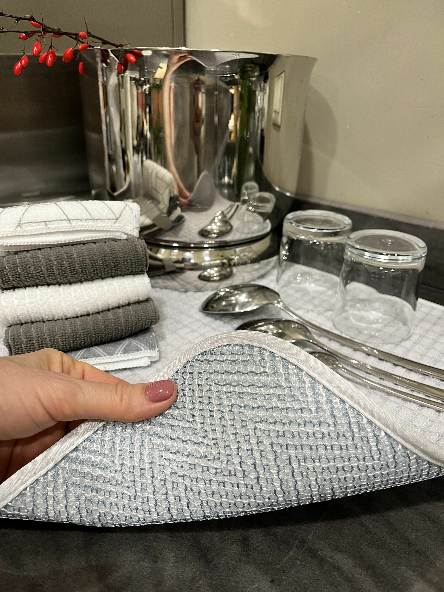 Коврик 41х46 см для сушки посуды впитывающий универсальный