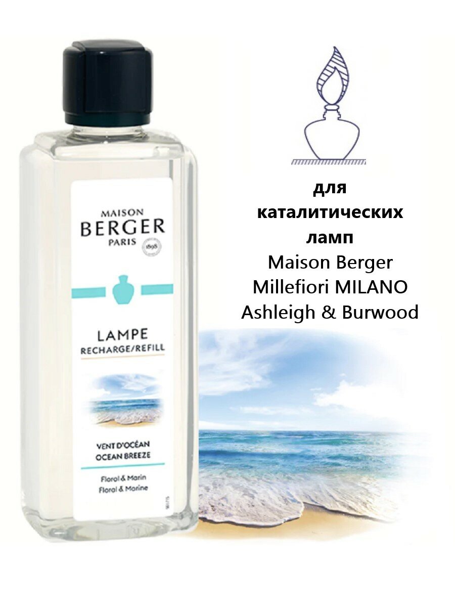 Аромат для каталитических ламп Maison Berger, Millefiori Milano, Ashleigh & Burwood "Океанский бриз" (OCEAN BREEZE), 500мл