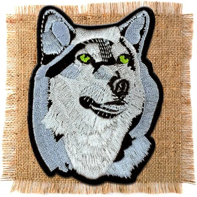 Нашивка шеврон байкерский патч, заплатка с термоклеем волк 6,2Х9,1см (№133)