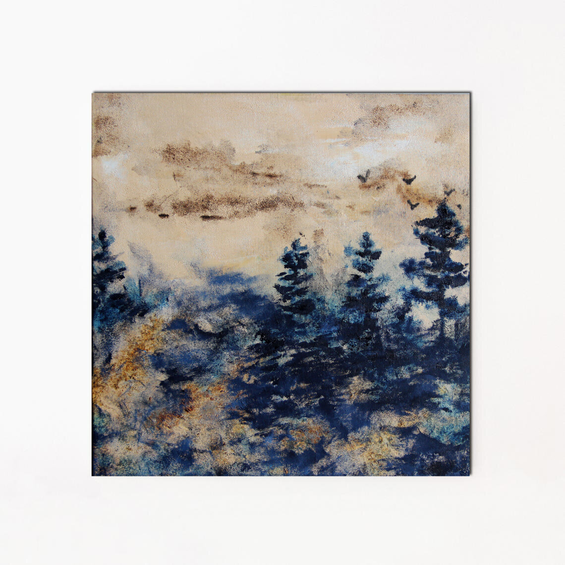 Картина маслом на холсте современная "Лес" 30х30 см. Без рамы