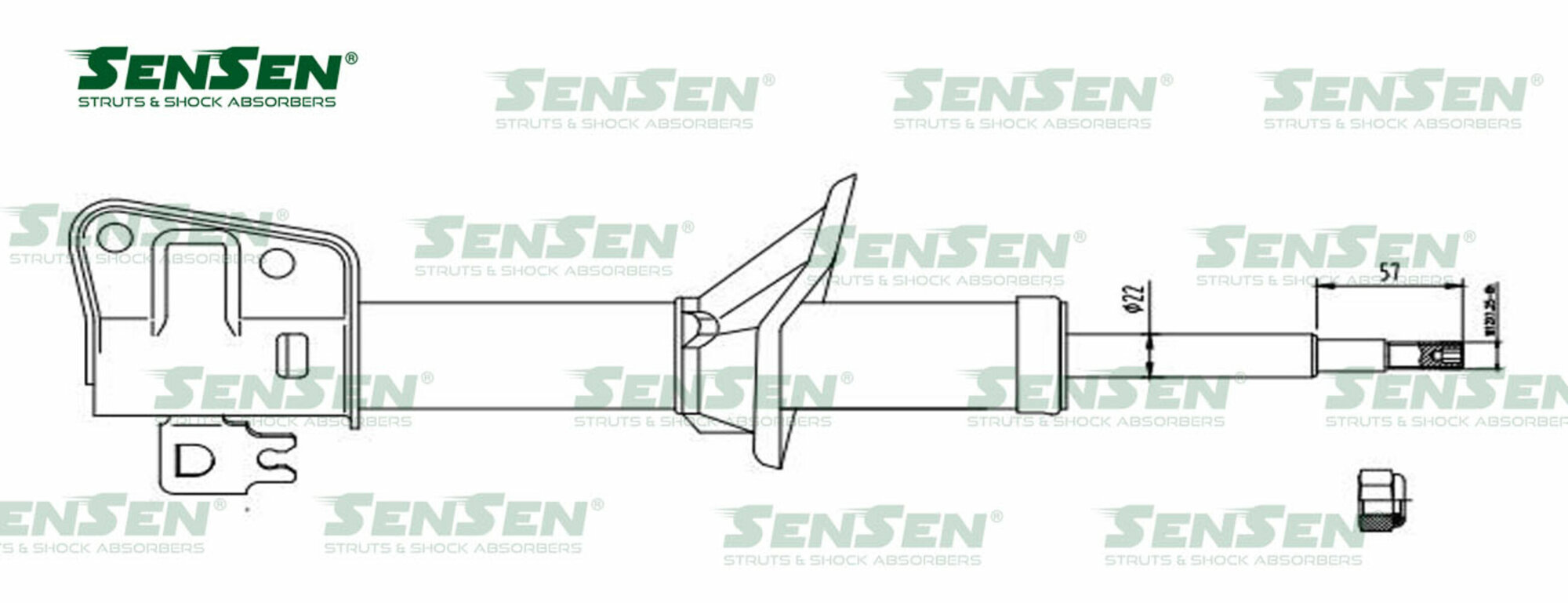 Амортизатор Зад. Прав. Газ Landrover Freelander(Sensen 42141644)