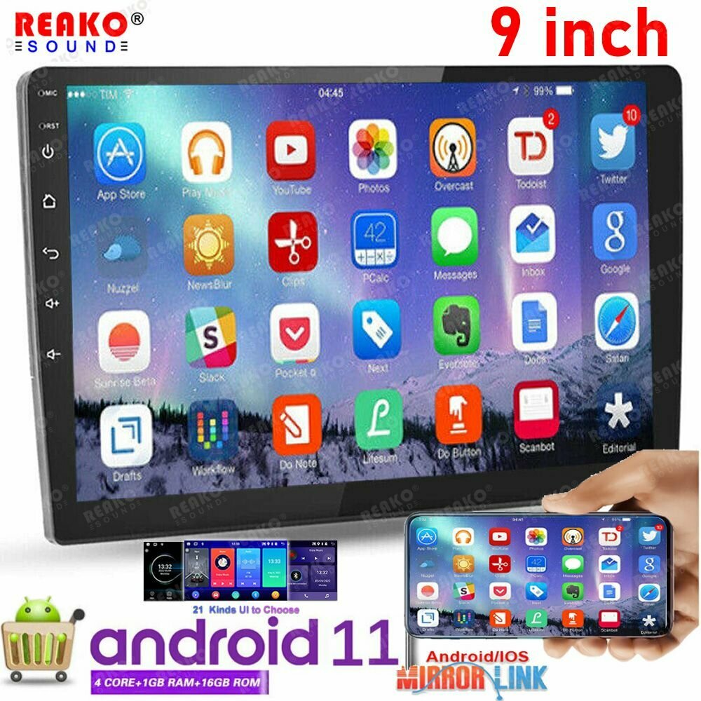 Автомагнитола Android 2 din 7/9/10.1 дюймов Wi-Fi Bluetooth GPS USB