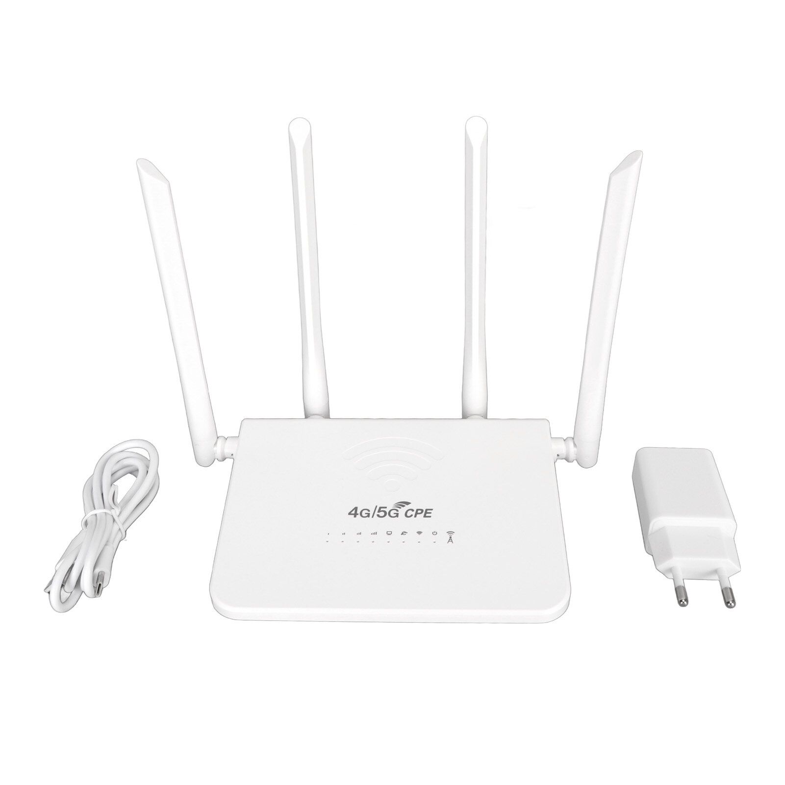 4G WiFi-роутер, 300 Мбит/с, стандартный слот для SIM-карты, 4 антенны, поддержка 20 пользователей, мобильная точка доступа WiFi типа C для Европы, вилка ЕС 100‑240 В