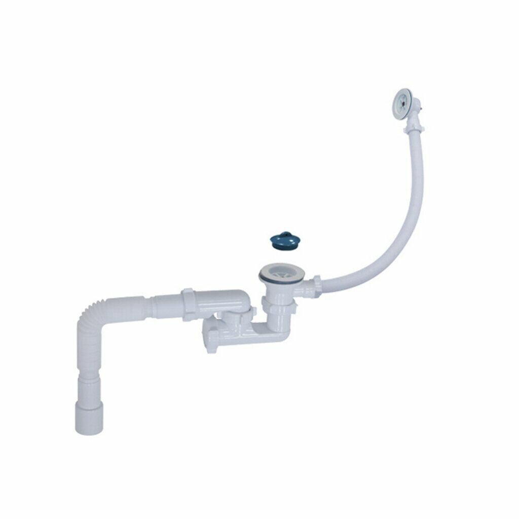 Сифон для ванны Сантехпродукт гофрированный, 40х40/50 мм, пластик, круглый перелив, Е-60081