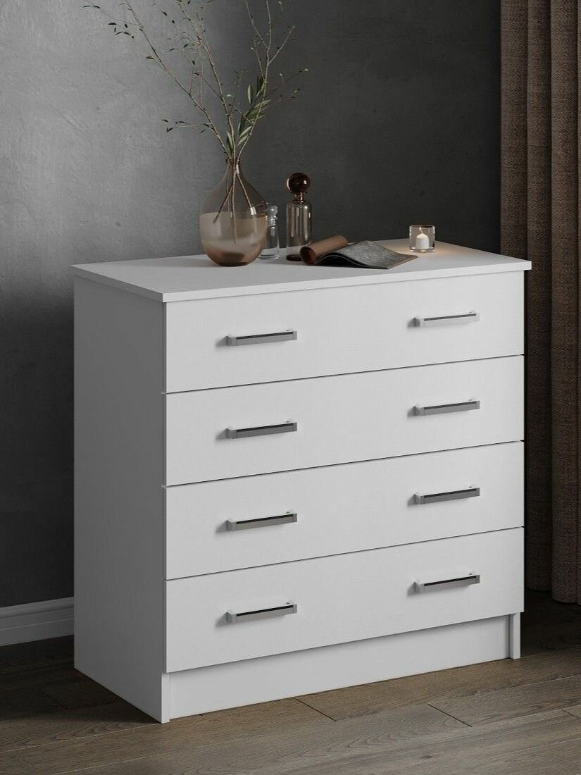 Комод Катрин-3 с 4-мя ящиками 81х82х43см в белом цвете