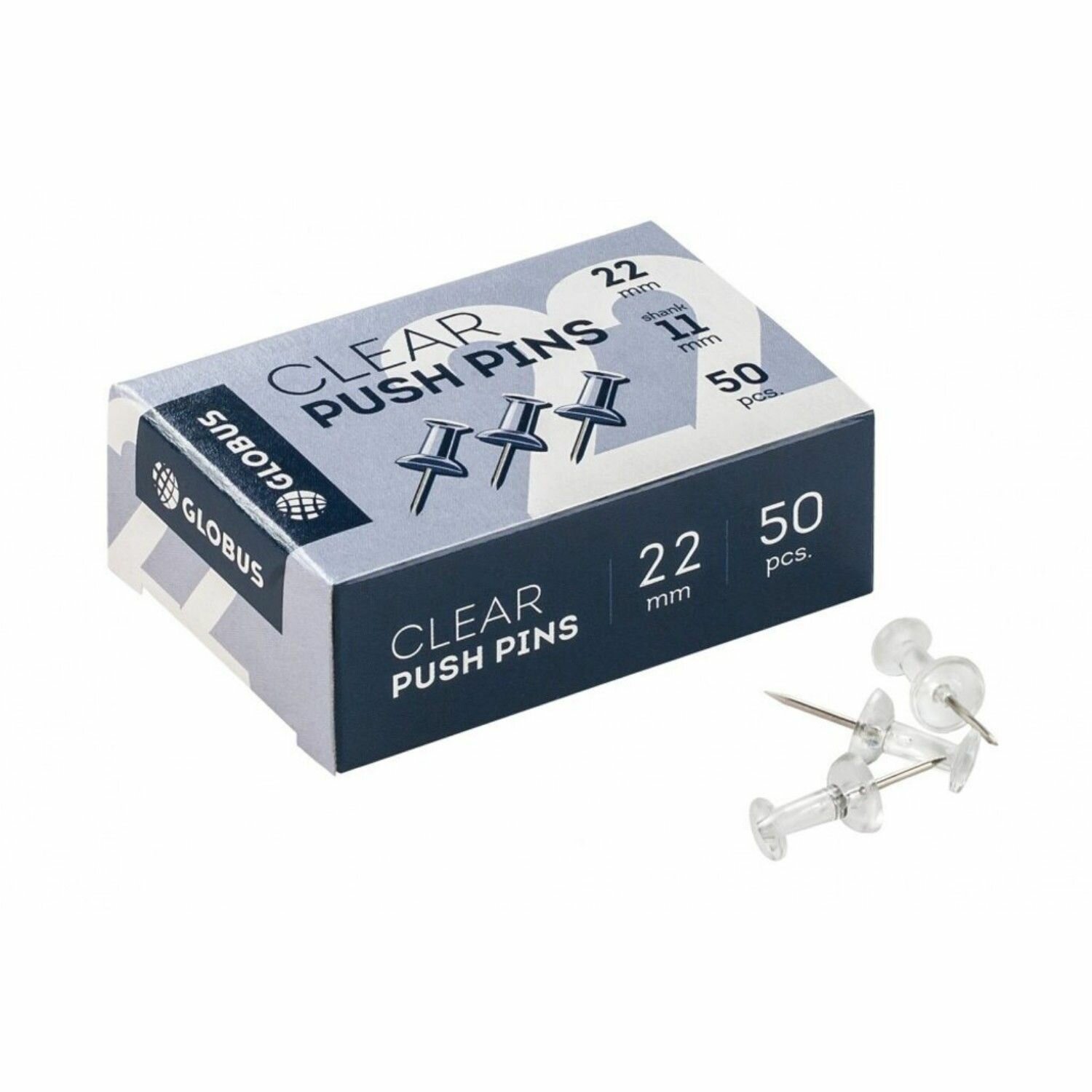 Кнопки силовые прозрачные 50 шт. карт. упак.