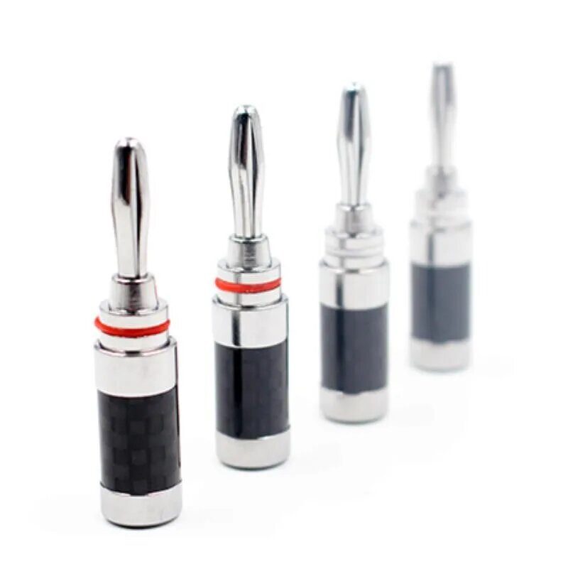 4 шт, Hi-End углеродное волокно, родиевое покрытие, Hi-Fi аудиокабель для динамика, разъем типа «банан», разъем