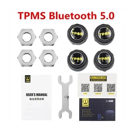 Высокое качество, 4 шт, датчики TPMS Bluetooth 4,0, автомобильный внешний TPMS, мониторинг давления в шинах BLE TPMS с низким энергопотреблением для Android и IOS TPMS BT 5.0