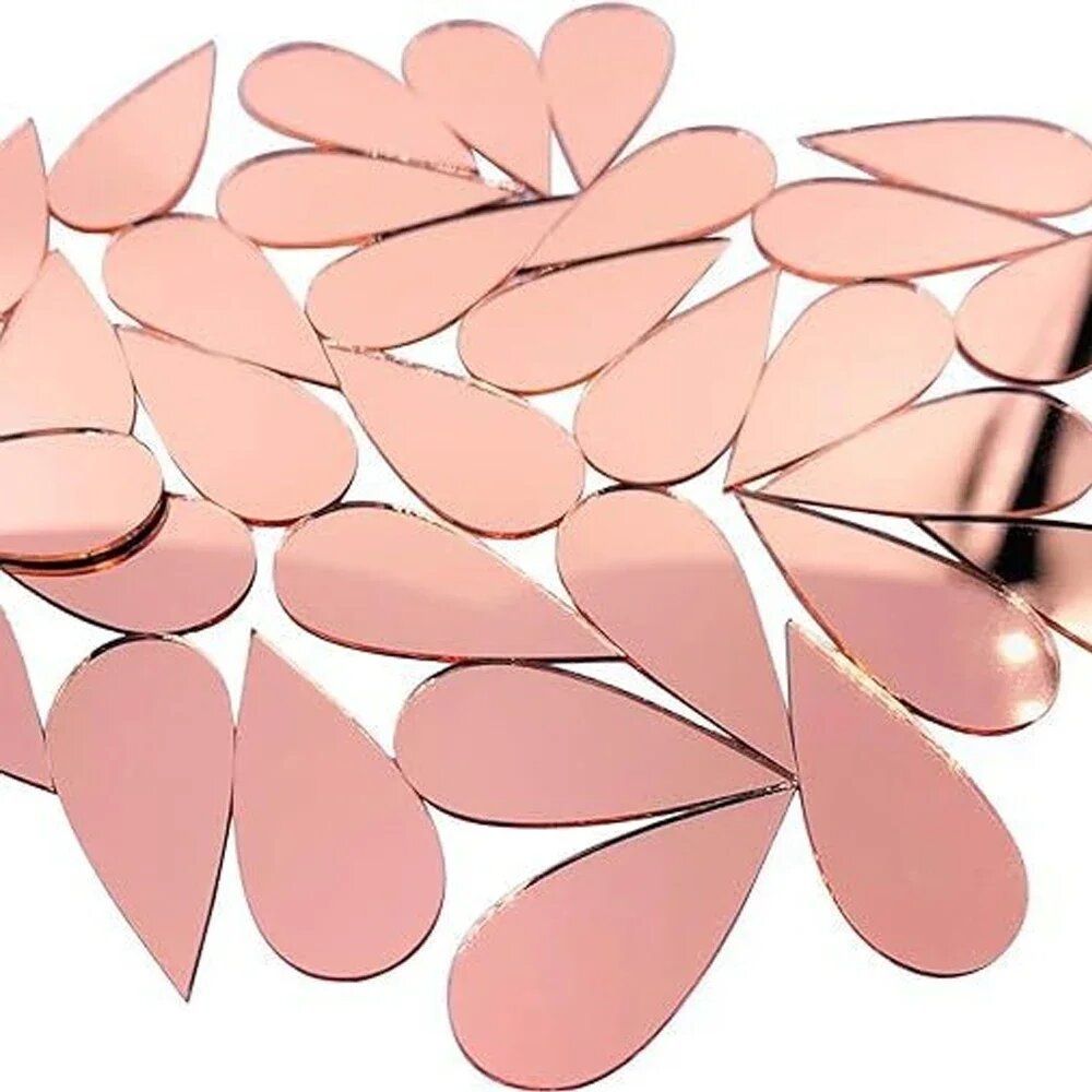 Зеркальные наклейки акрил 100 шт. Розовый, Rose Gold